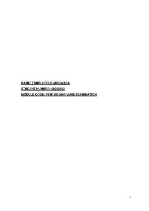 PEN2605 Assignment 1 - Need answers - 1 33 and 34 of the Correctional ...