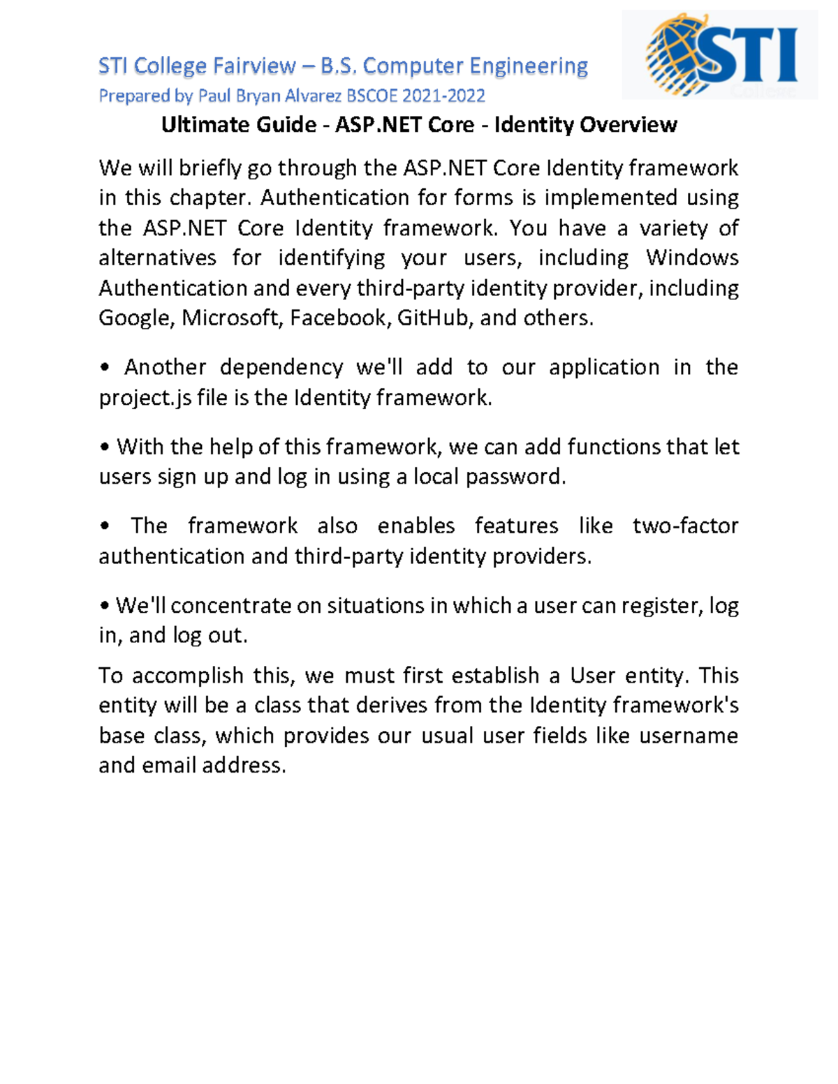 Ultimate Guide - ASP.NET Core - Identity Overview - Computer ...