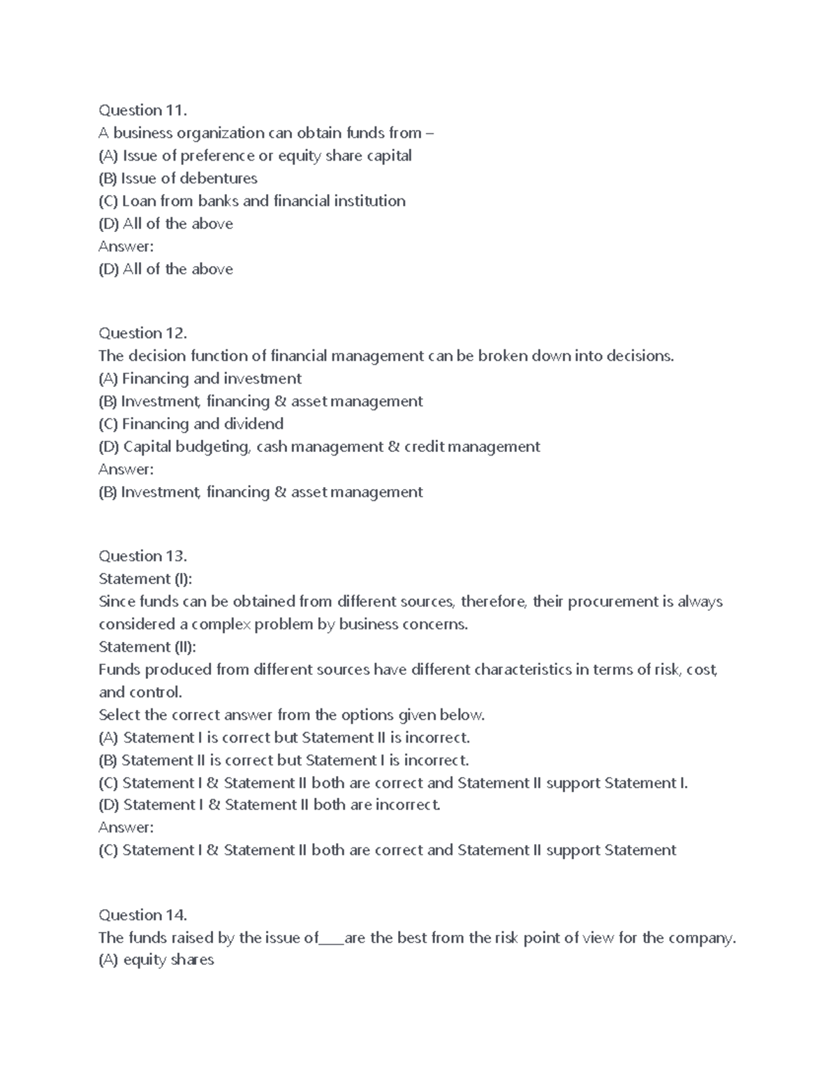 Finance pdf 2 - Financial Management important practice material pdf ...