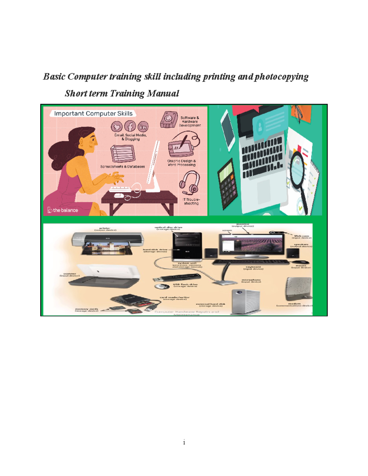 Revised stt - Basic Computer training skill including printing and ...