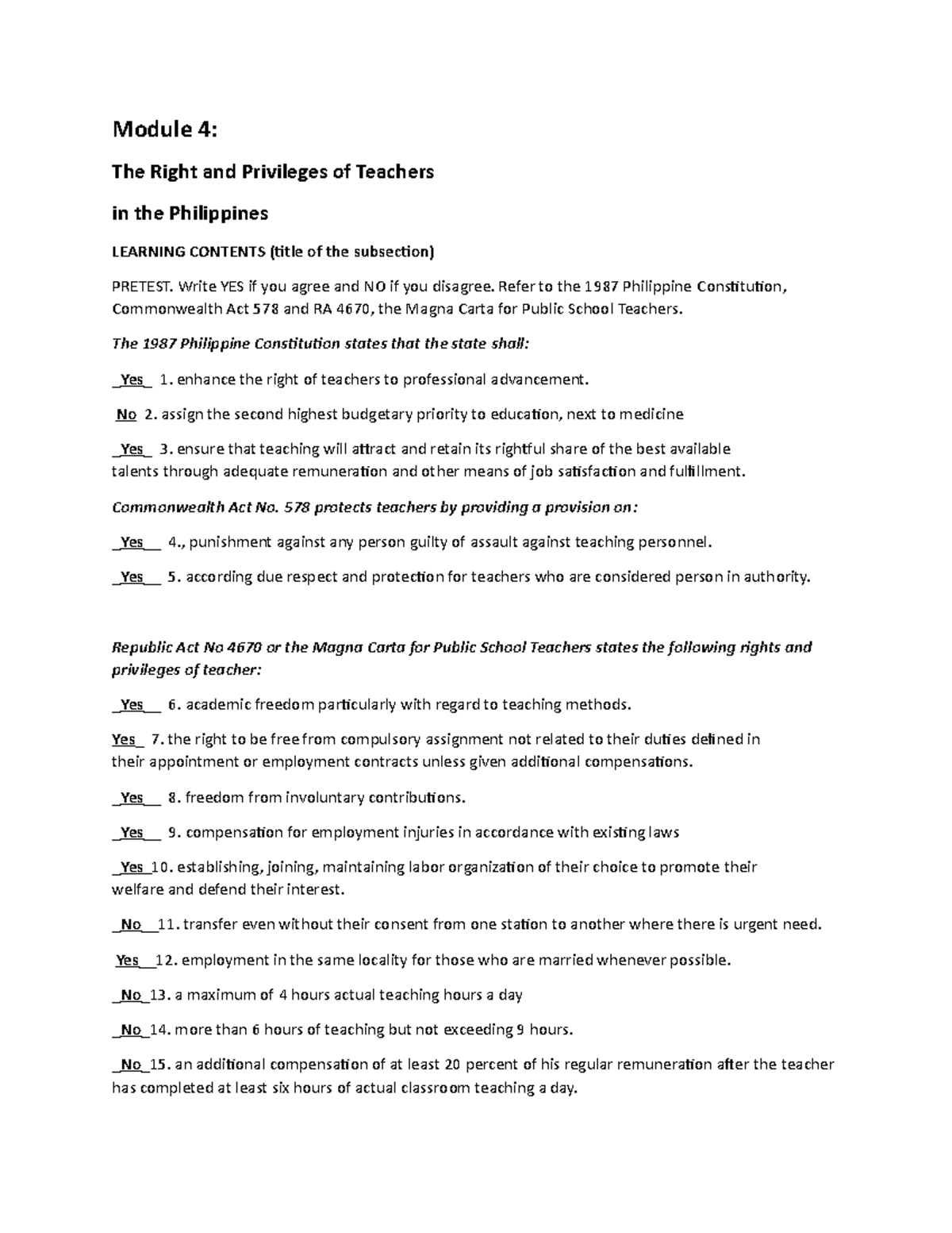 The Teaching Profession Module 4 - Facilitating Learner Centered ...