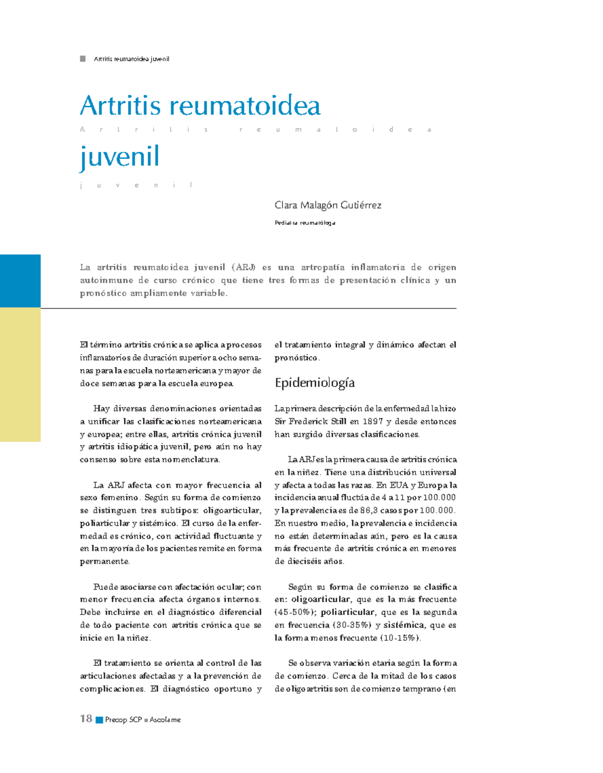 Artritis reumatoidea - .... - 18 Precop SCP Ascofame Artritis ...