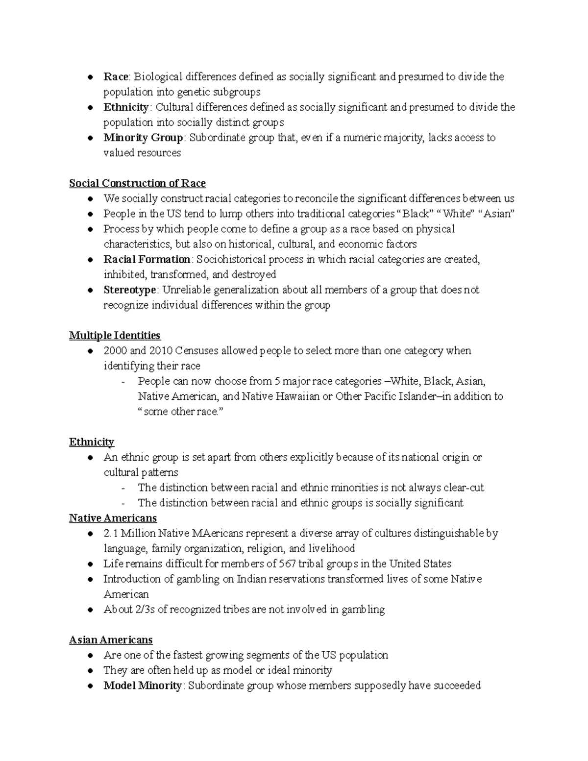 Sociology Chapter 8 Race - SOCL 2001 - LSU - Studocu