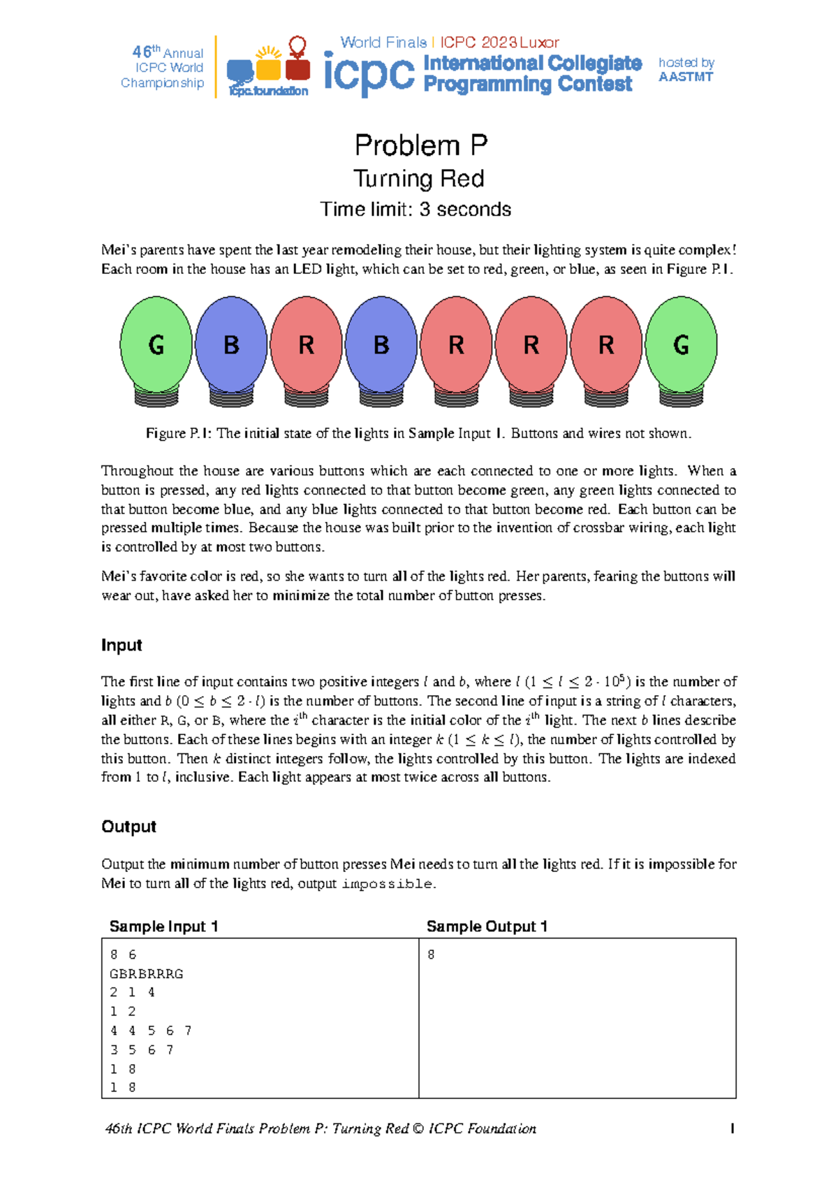 Preguntas final ICPC - 46 th Annual ICPC World Championship hosted by AASTMT Problem P Turning ...