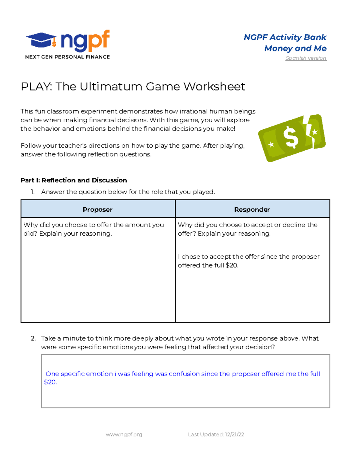 Copy of Copy of PLAY The Ultimatum Game Worksheet - NGPF Activity Bank ...
