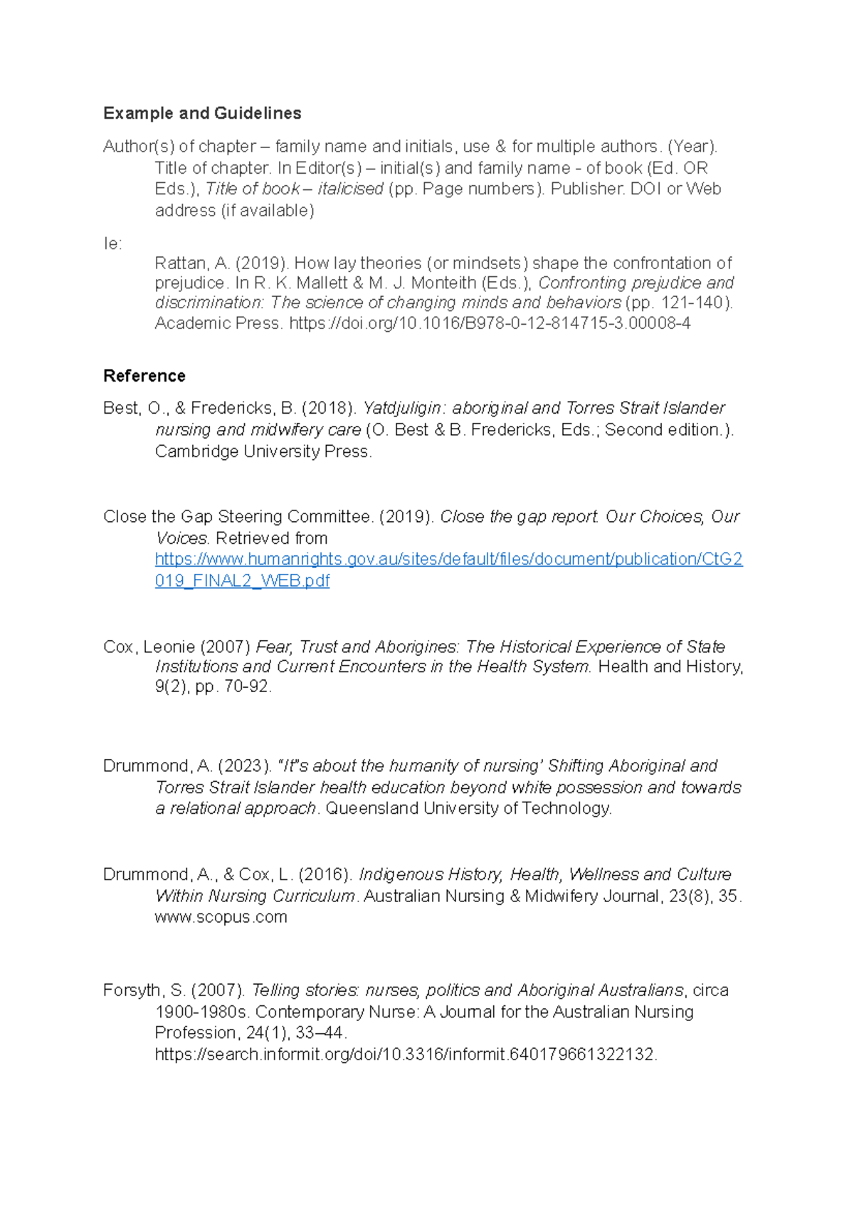 NSB202 Reference List - Example and Guidelines Author(s) of chapter ...