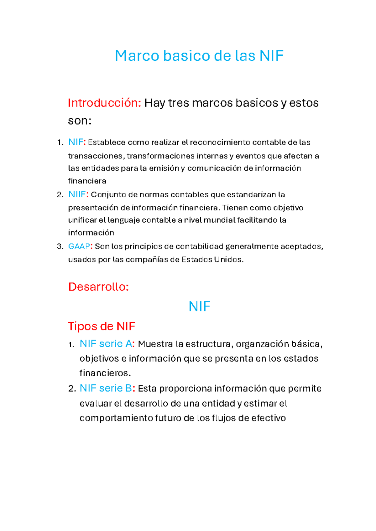 Marco de las NIF - Normas NIF - Marco basico de las NIF Introducción ...