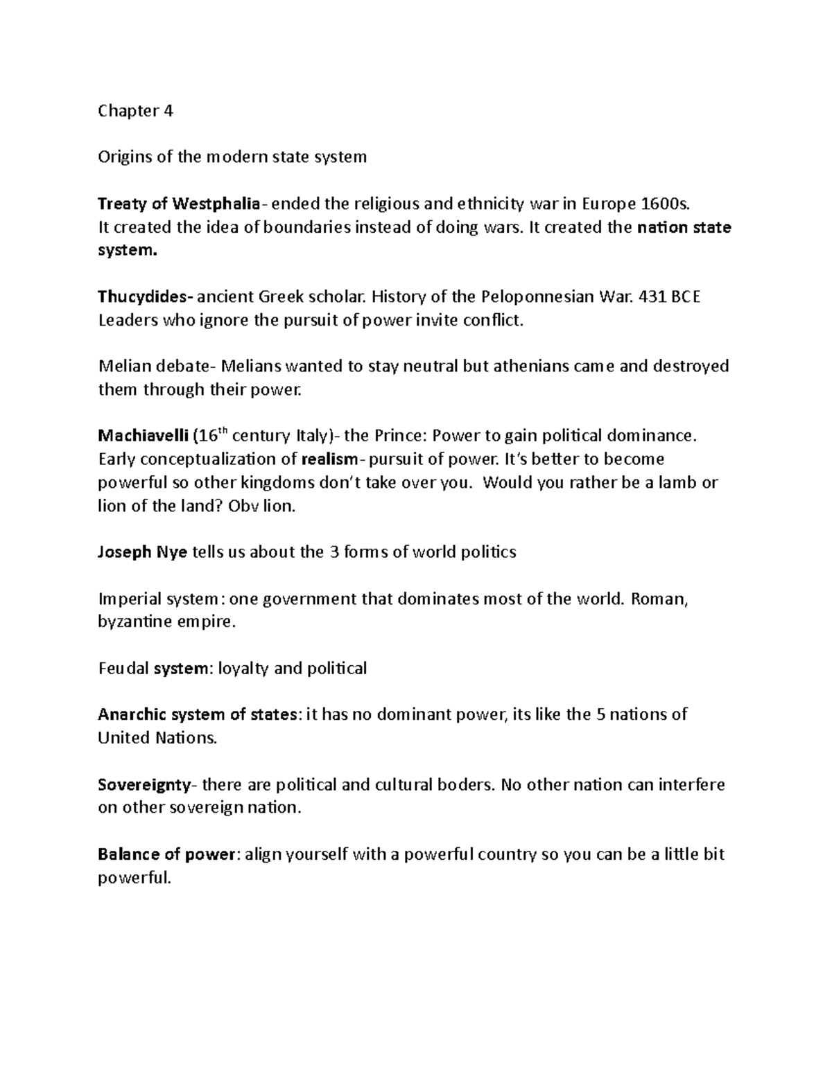 Chapter 4 - Lecture notes ch 4 - Chapter 4 Origins of the modern state ...