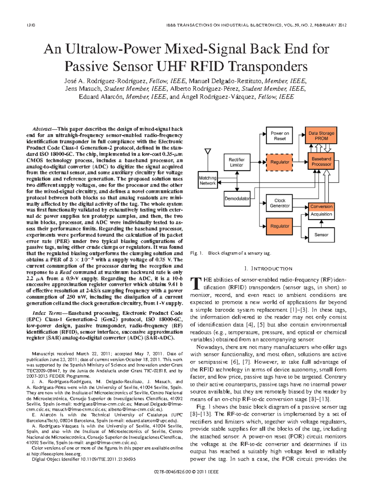 An Ultralow-Power Mixed-Signal Back End for - 1310 IEEE TRANSACTIONS ON ...