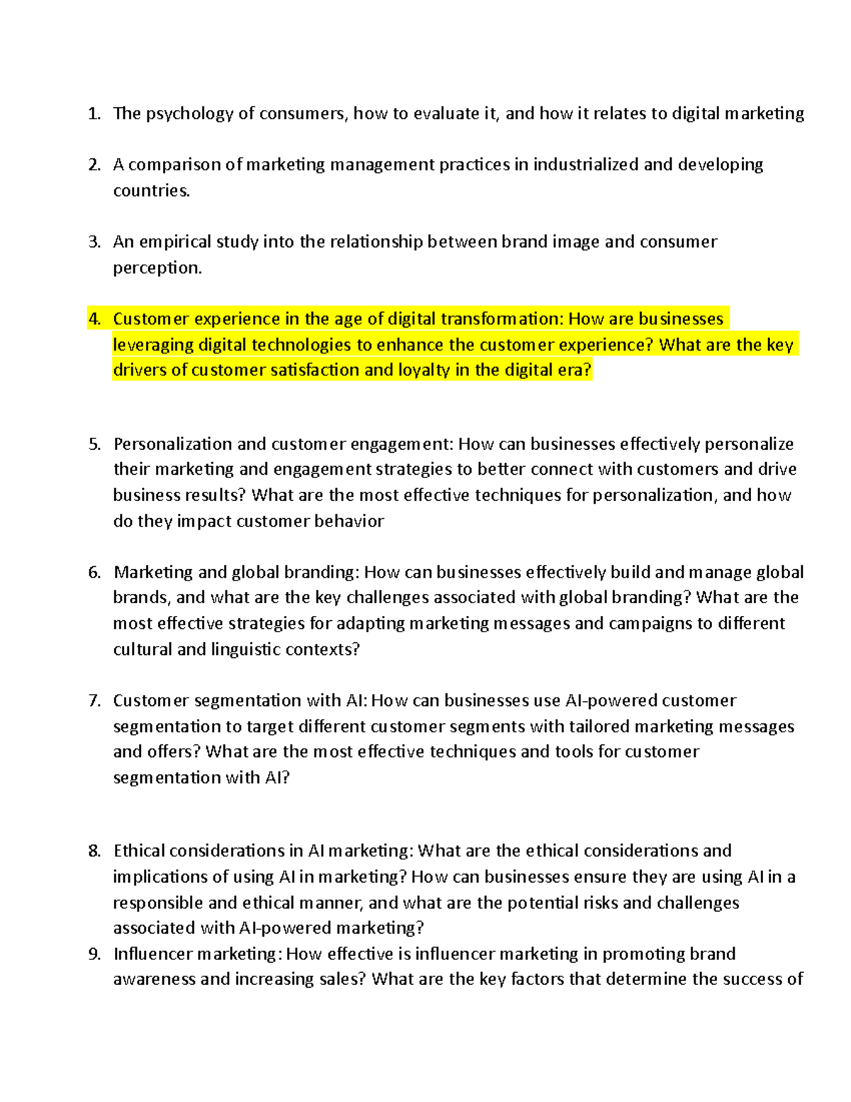 Dissertation Topics - The psychology of consumers, how to evaluate it ...