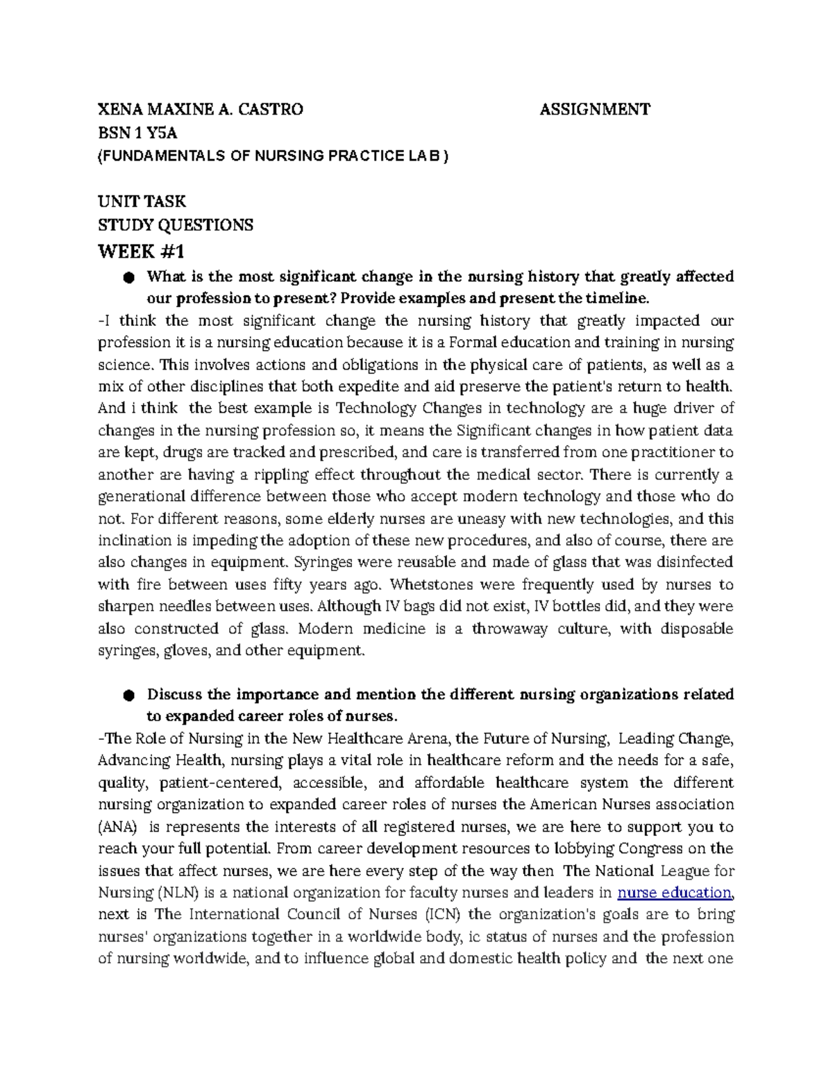 Fundaaa lec cutee koo - eydyudud - XENA MAXINE A. CASTRO ASSIGNMENT BSN ...