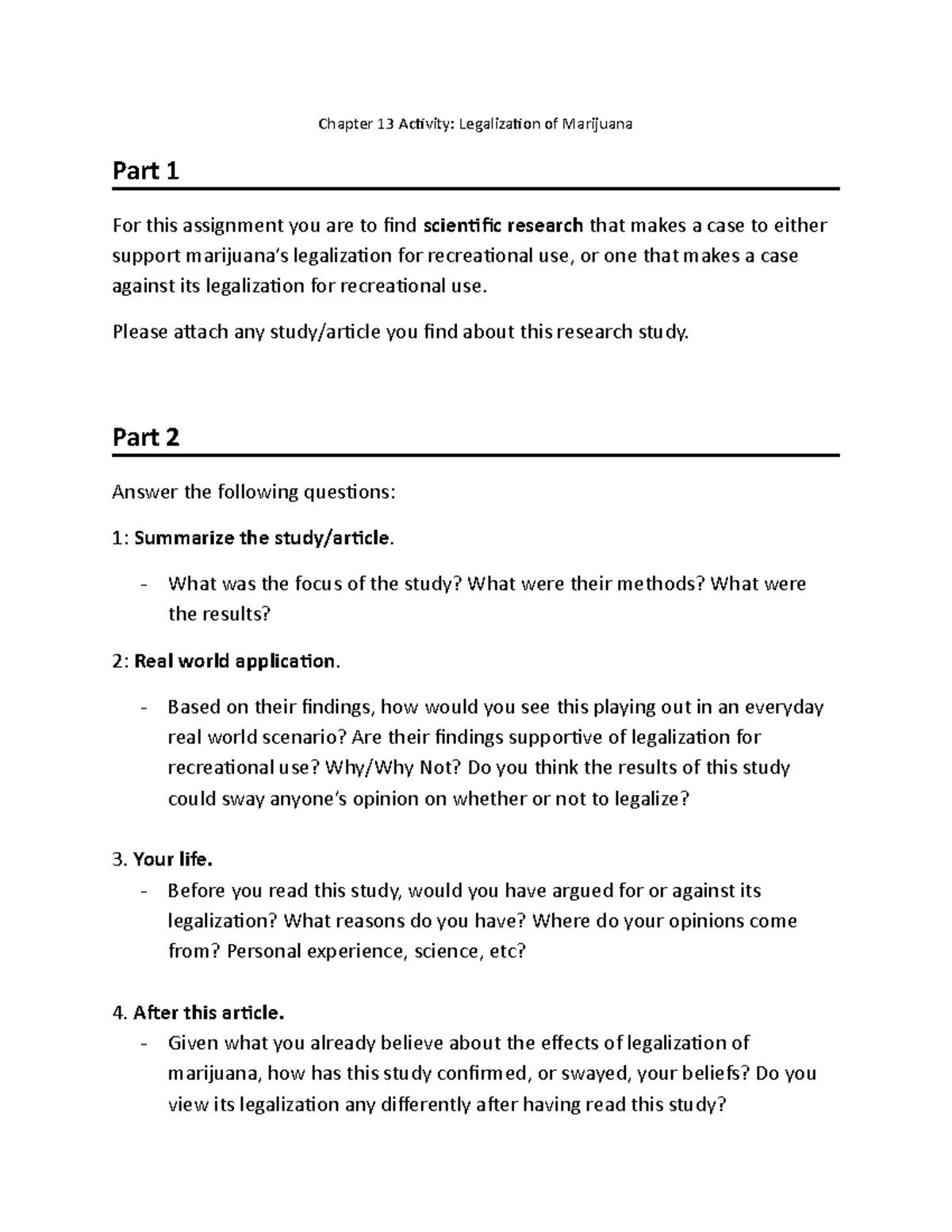 Activity Ch 13 Marijuana - Chapter 13 Activity: Legalization of ...