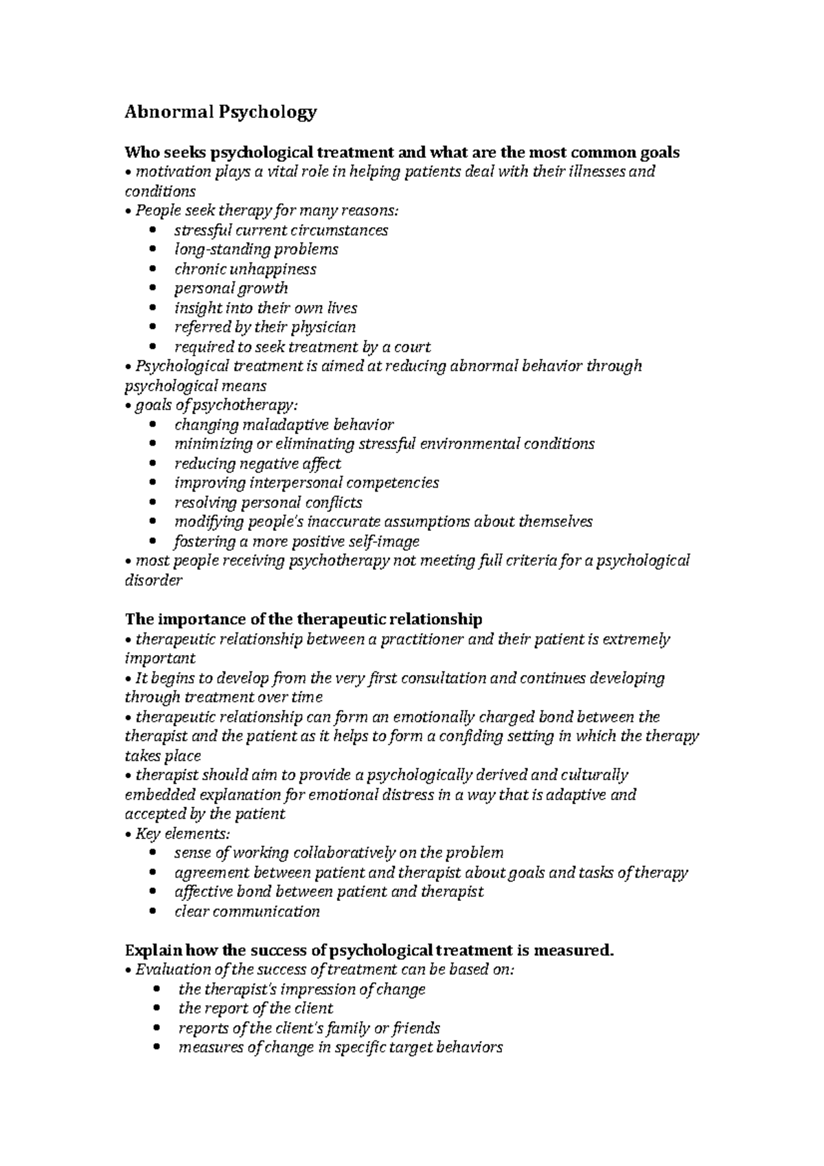 Abnormal Psychology - Week 6 - Abnormal Psychology Who seeks ...