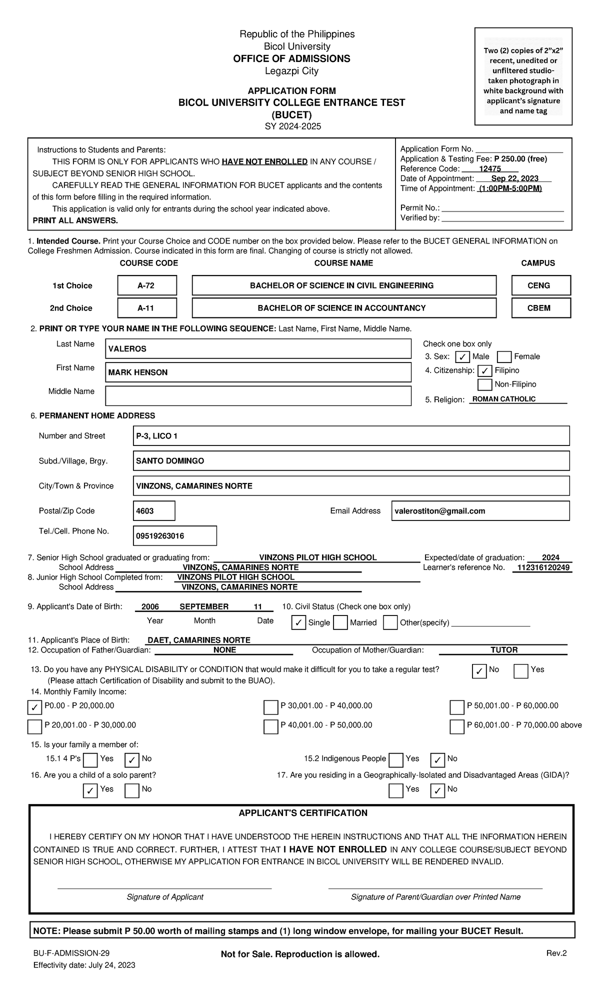 Valeros MARK Henson - gghgjbj - Republic of the Philippines Bicol ...