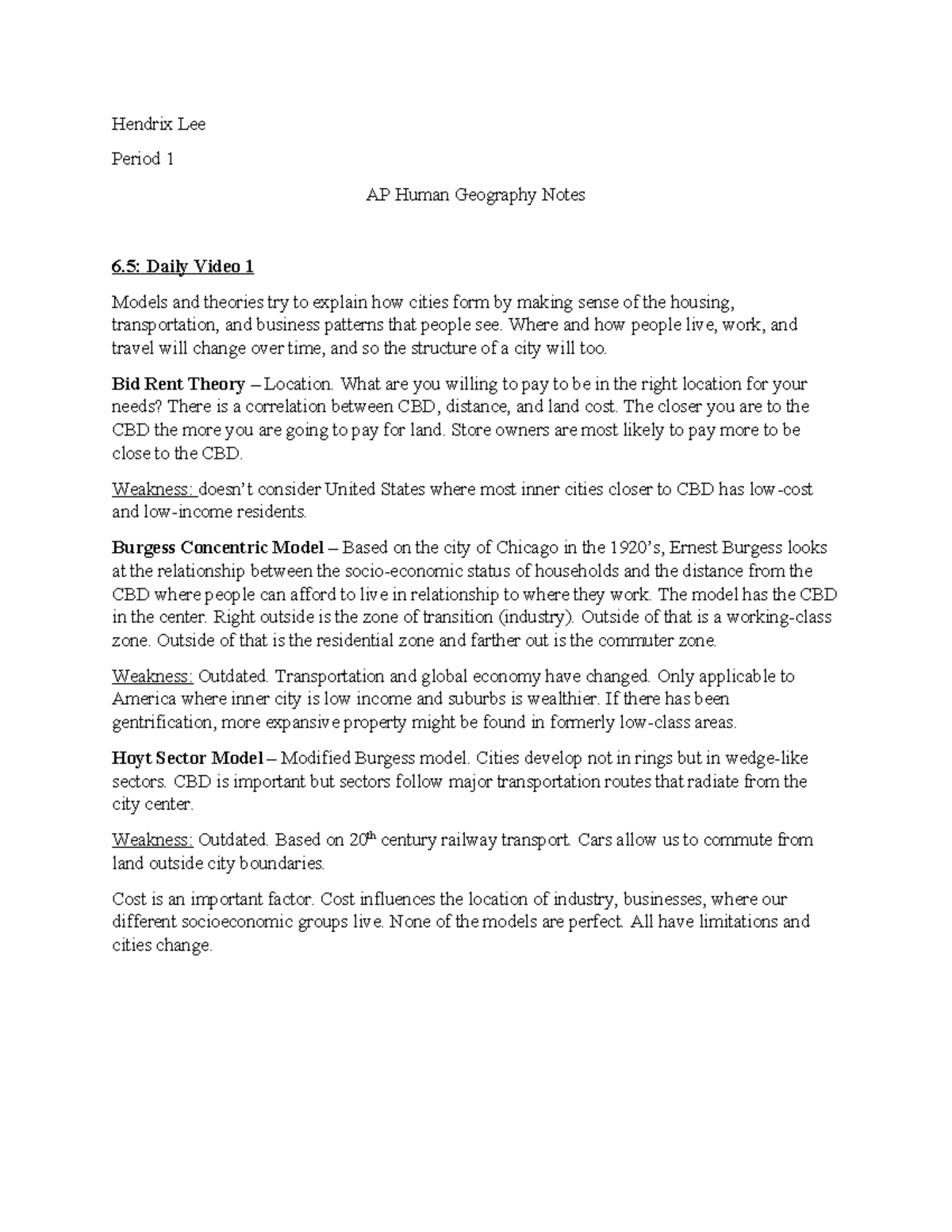 AP Human Geography Notes - Where and how people live, work, and travel ...
