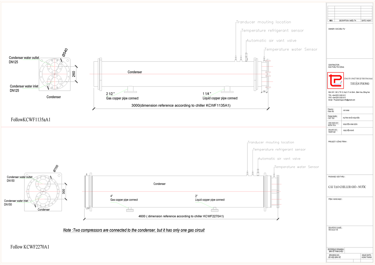 BV baungung - 123 - Condenser Condenser water outlet DN Condenser water ...