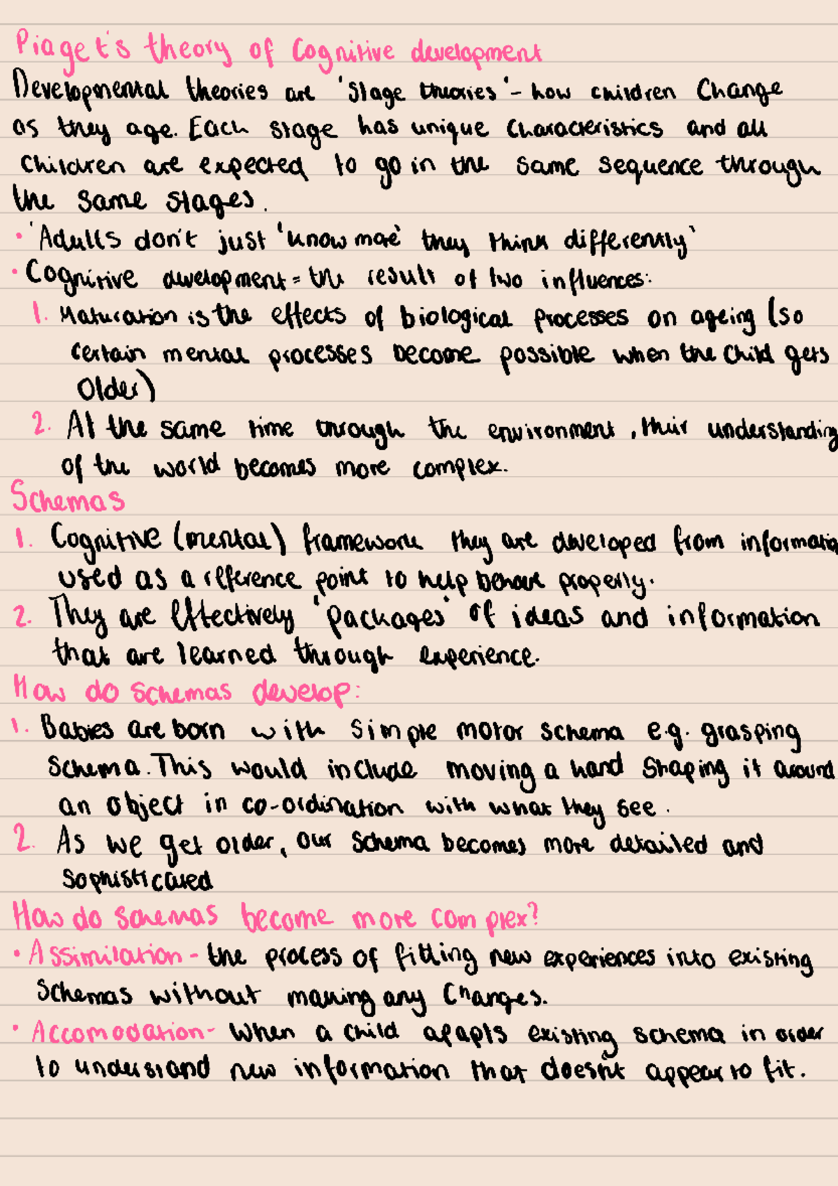 Lesson 1- Cognition and Development - Studocu