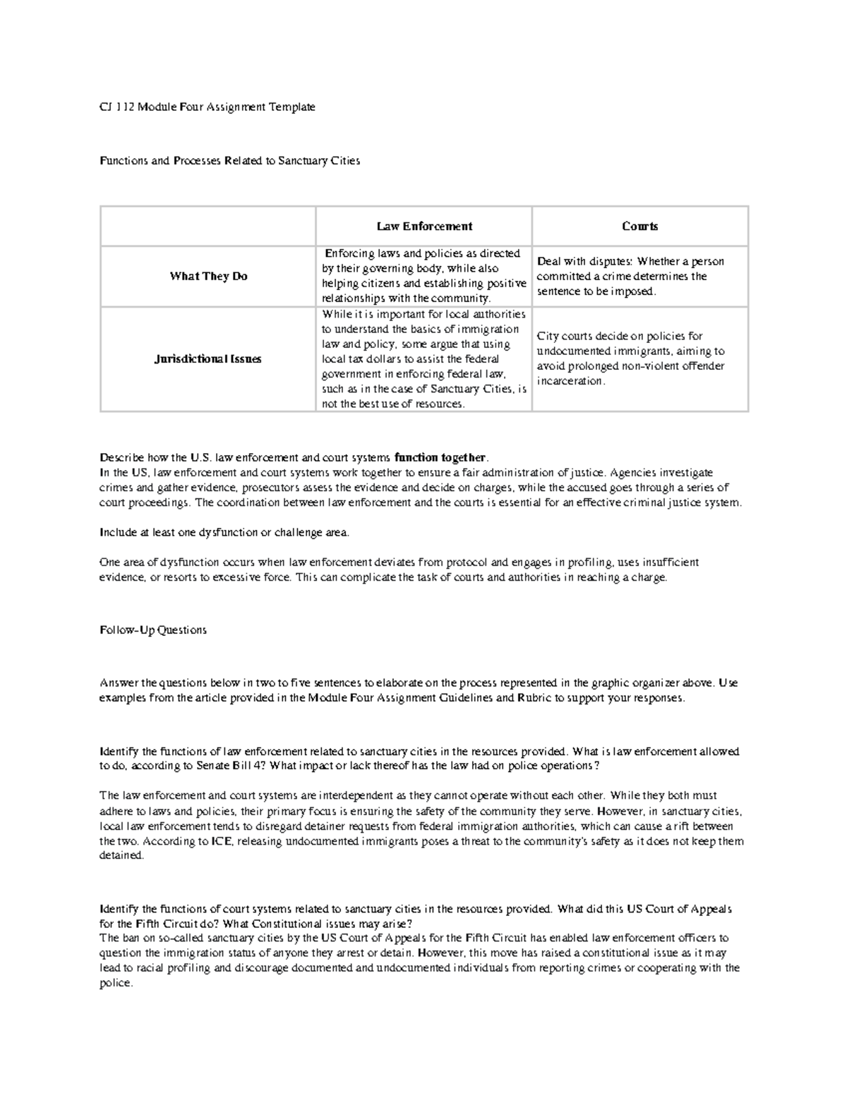 CJ 112 Module Four Assignment Template - CJ 112 Module Four Assignment ...