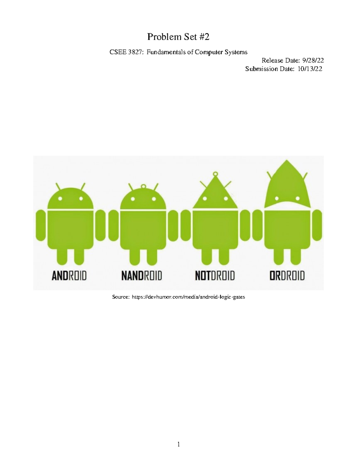 Ps2 - Hw2 - Problem Set CSEE 3827: Fundamentals of Computer Systems ...