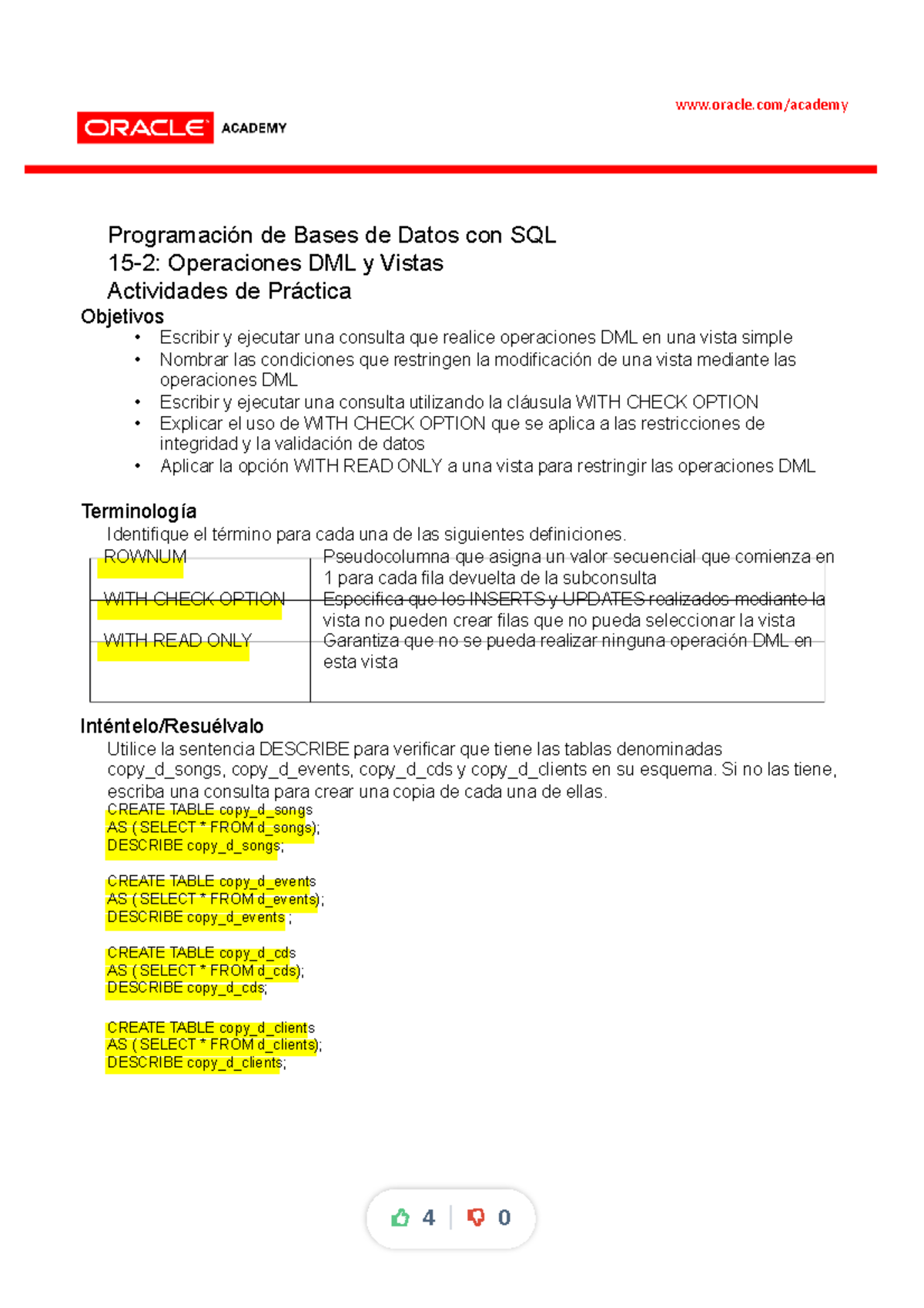 Dp-15-2-practice-esp compress - Programación de Bases de Datos con SQL 15-2: Operaciones DML y ...