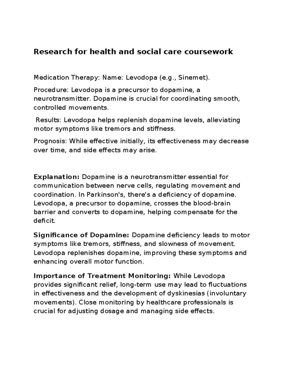 Research for health and social care coursework - Research for health ...