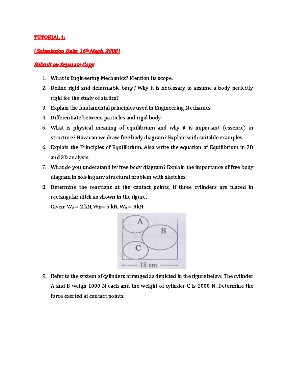 Tutorial 1 - TUTORIAL 1: ( Submission Date: 16 th Magh, 2080) Submit on ...