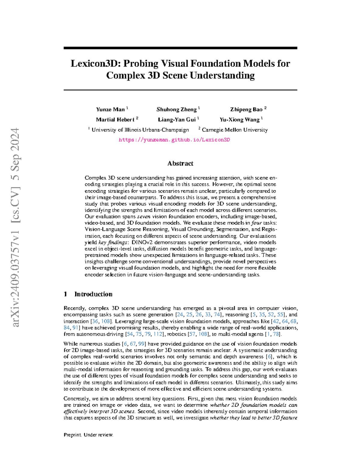 2409 - none - Lexicon3D: Probing Visual Foundation Models for Complex ...