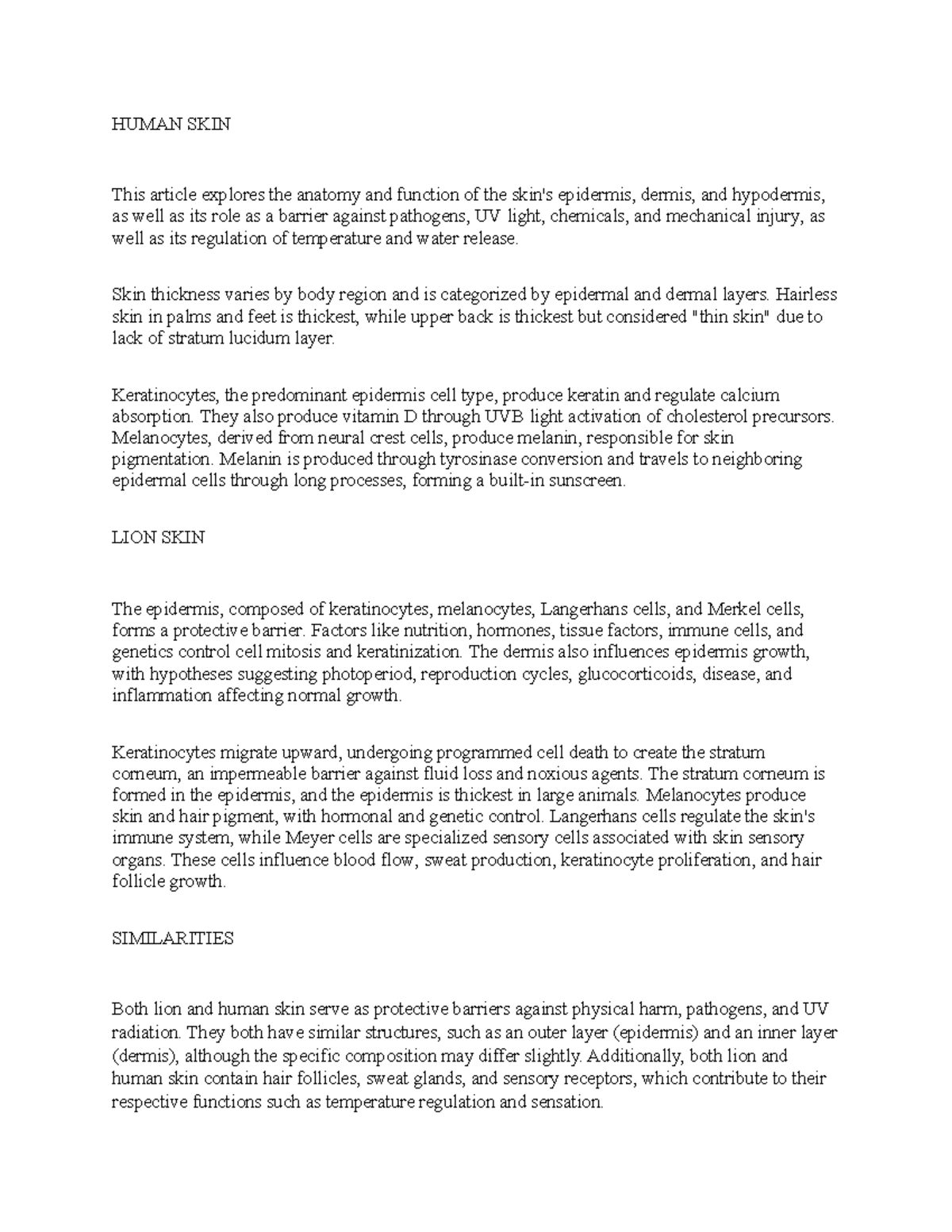 Zoo - GOOD - HUMAN SKIN This article explores the anatomy and function ...