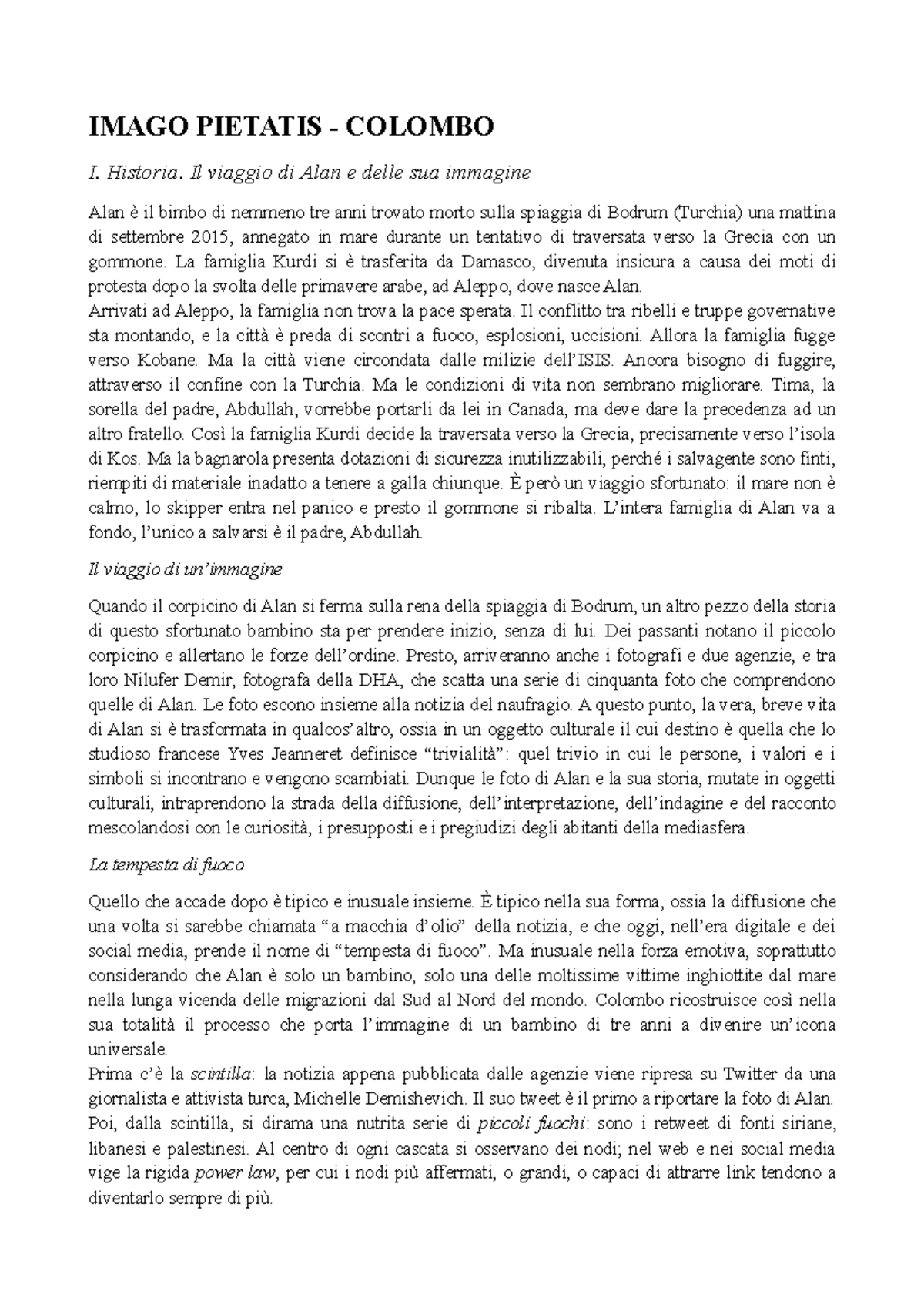 Riassunto Imago Pietatis Colombo - IMAGO PIETATIS - COLOMBO I. Historia ...