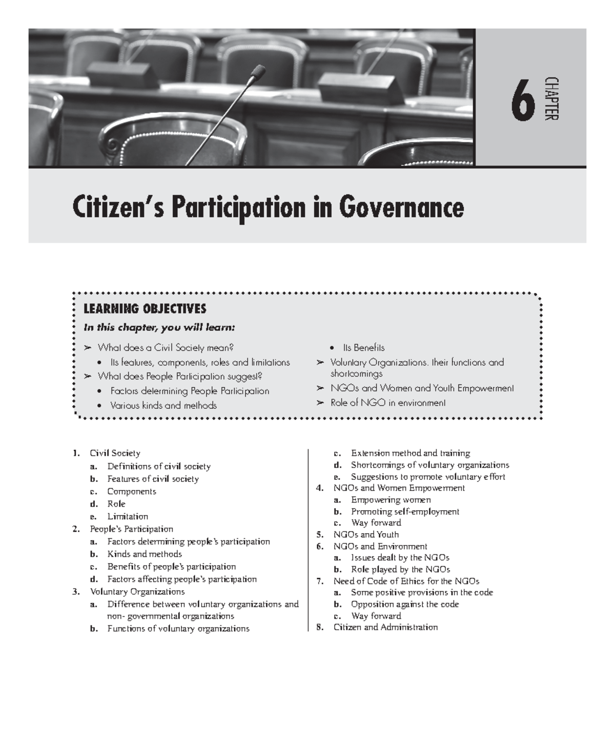 Role of Civil Society in Governance - Chapter 6: Citizen’s ...