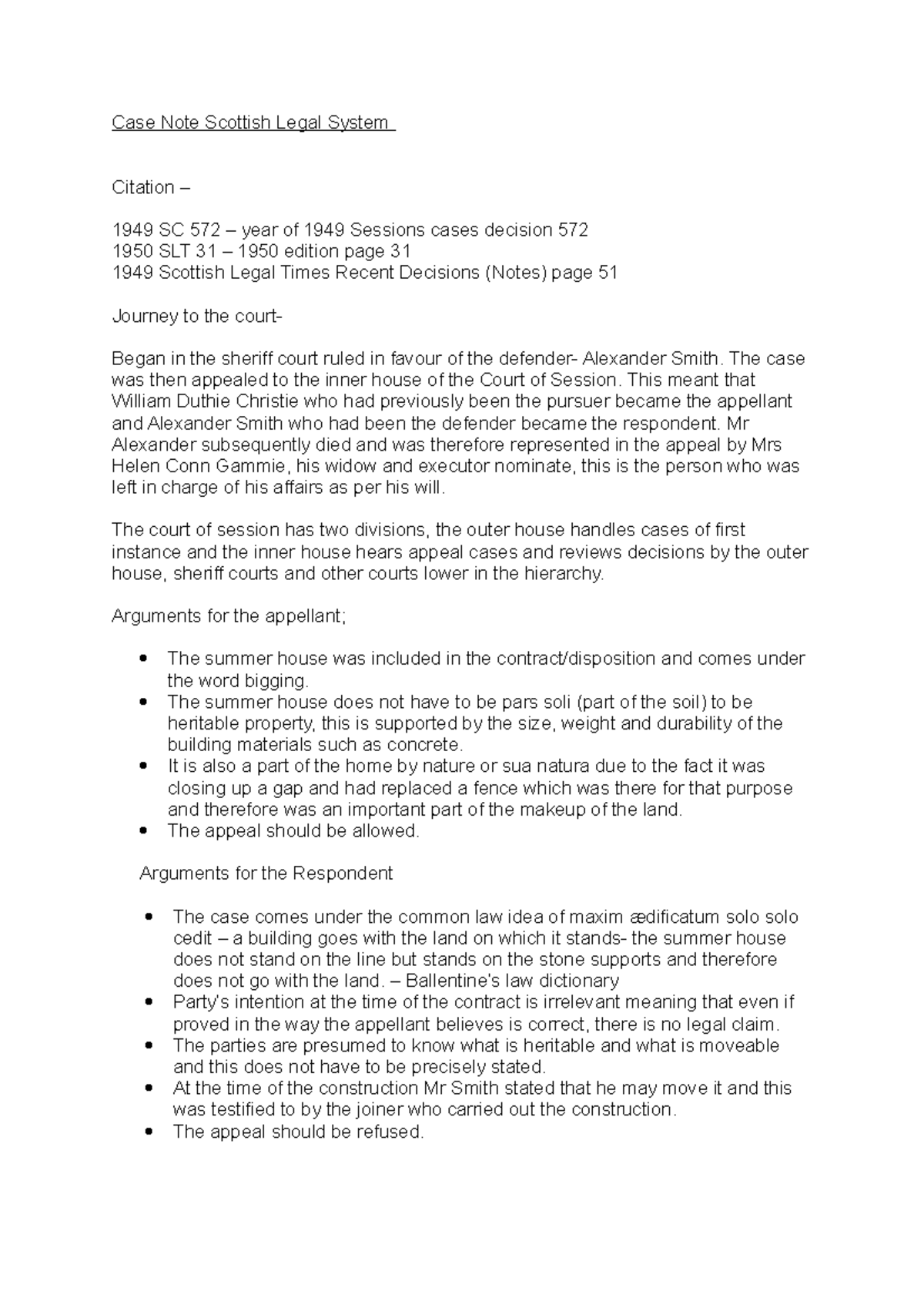 Case Note Scottish Legal System - Case Note Scottish Legal System ...