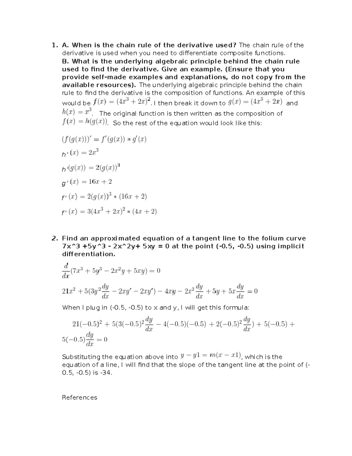 Learning Journal unit 4 - A. When is the chain rule of the derivative ...