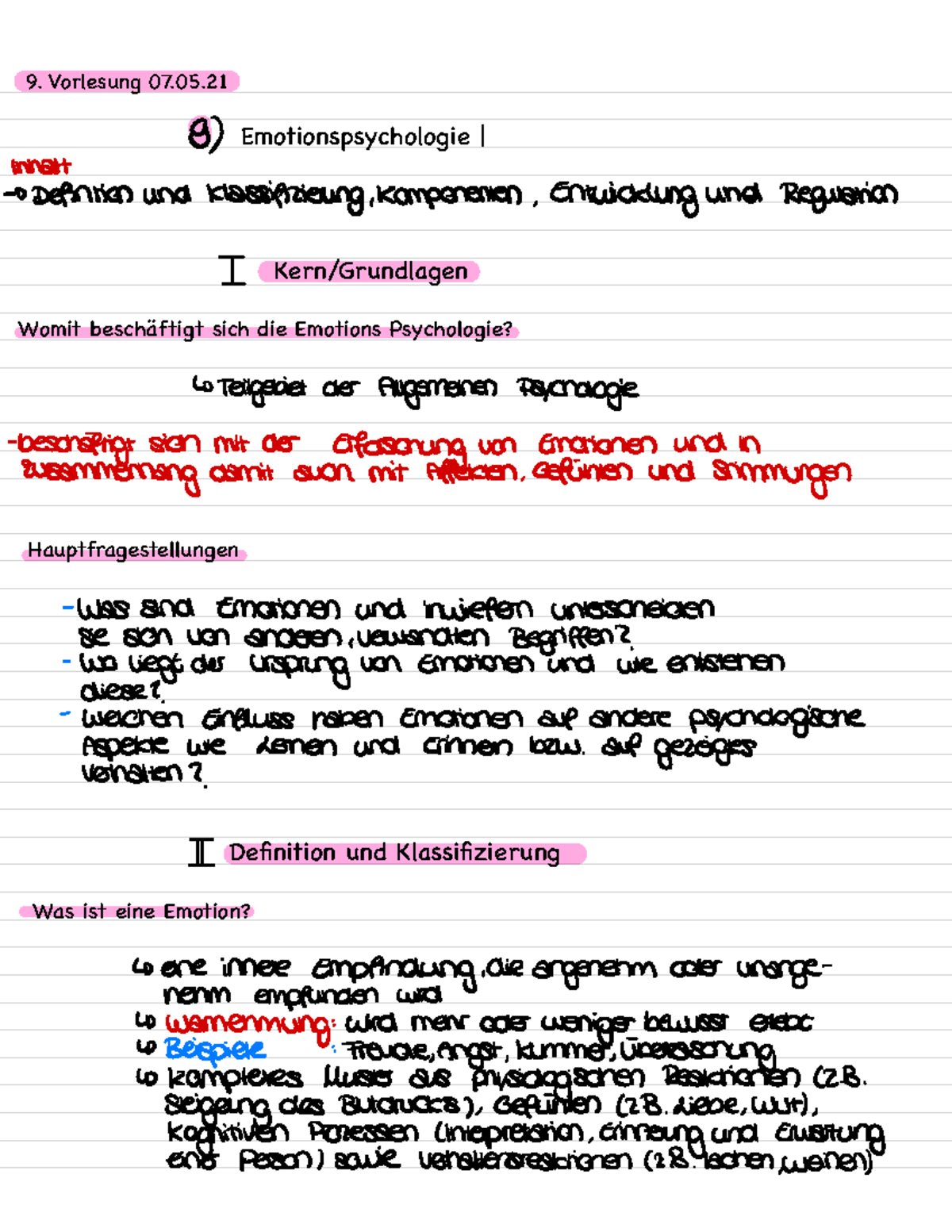Emotionspsychologie - Allgemeine Psychologie 2 im Sommersemester - Vorlesung 07 ...