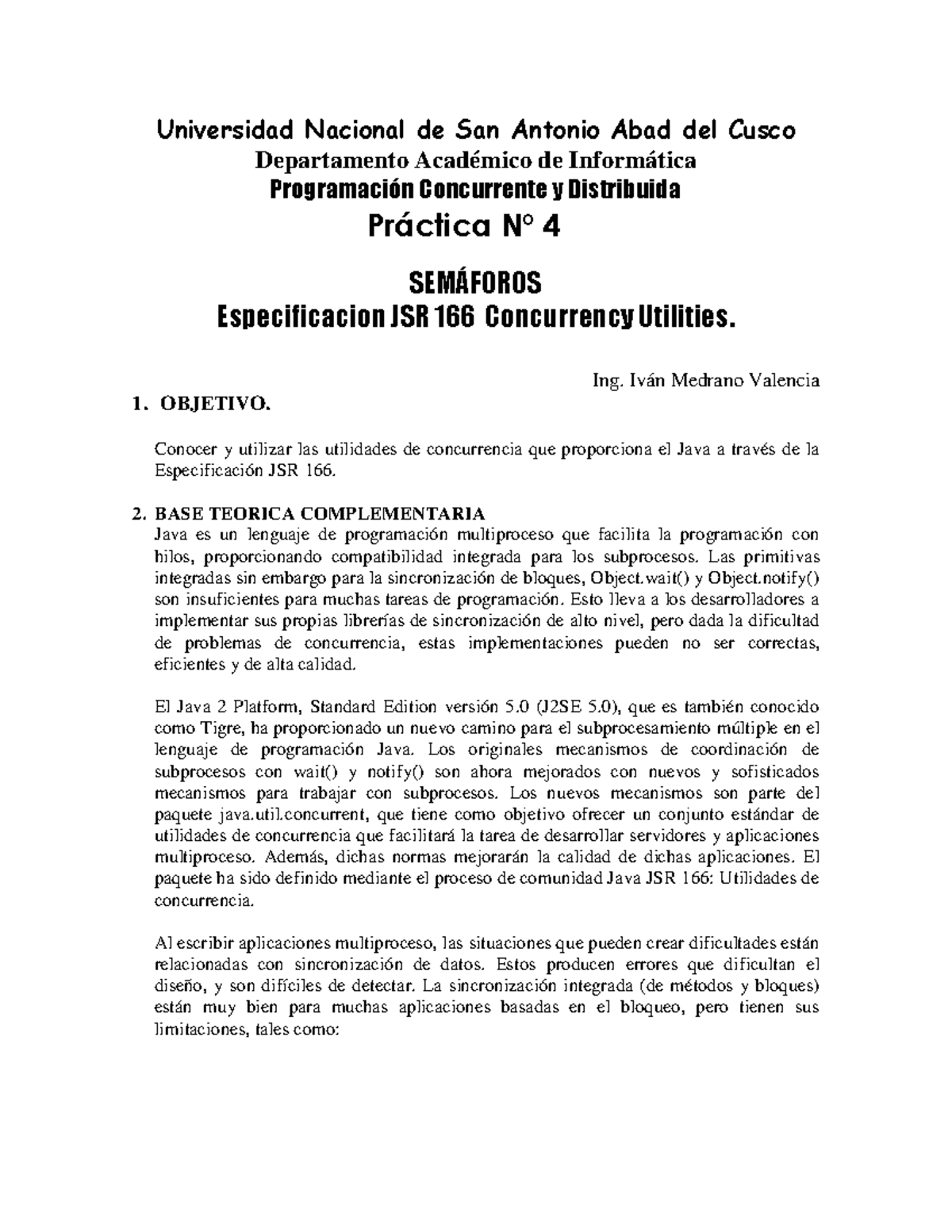 Practica 4 - Utilizaciòn de Semaphore de las utiloidades de ...