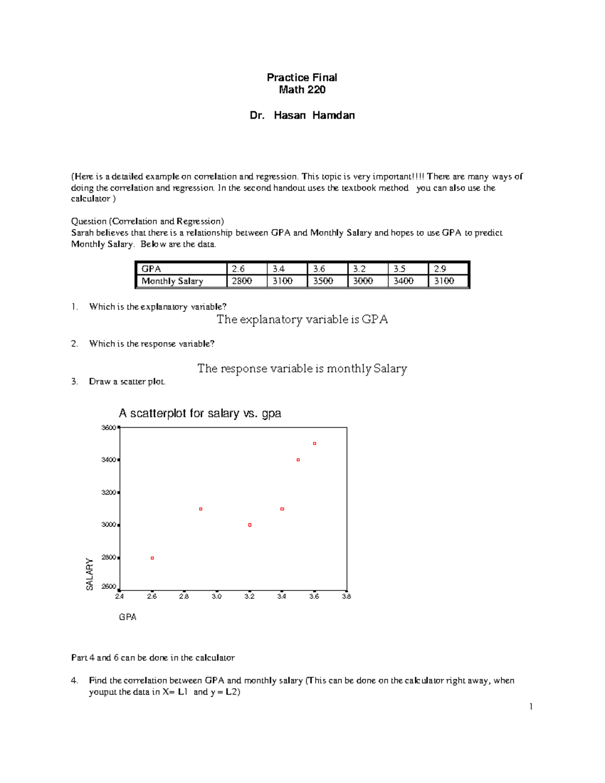 Solved Examples With Details Using P values Approach Practice Final