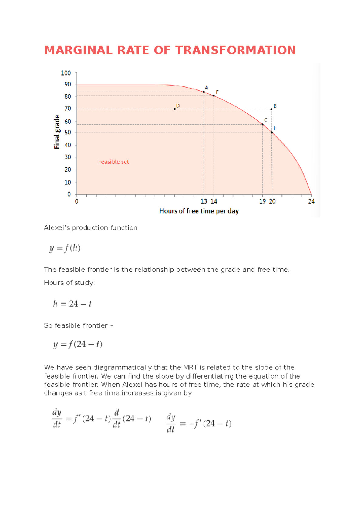 Marginal Rate Of Transformation Calculation – RCATL