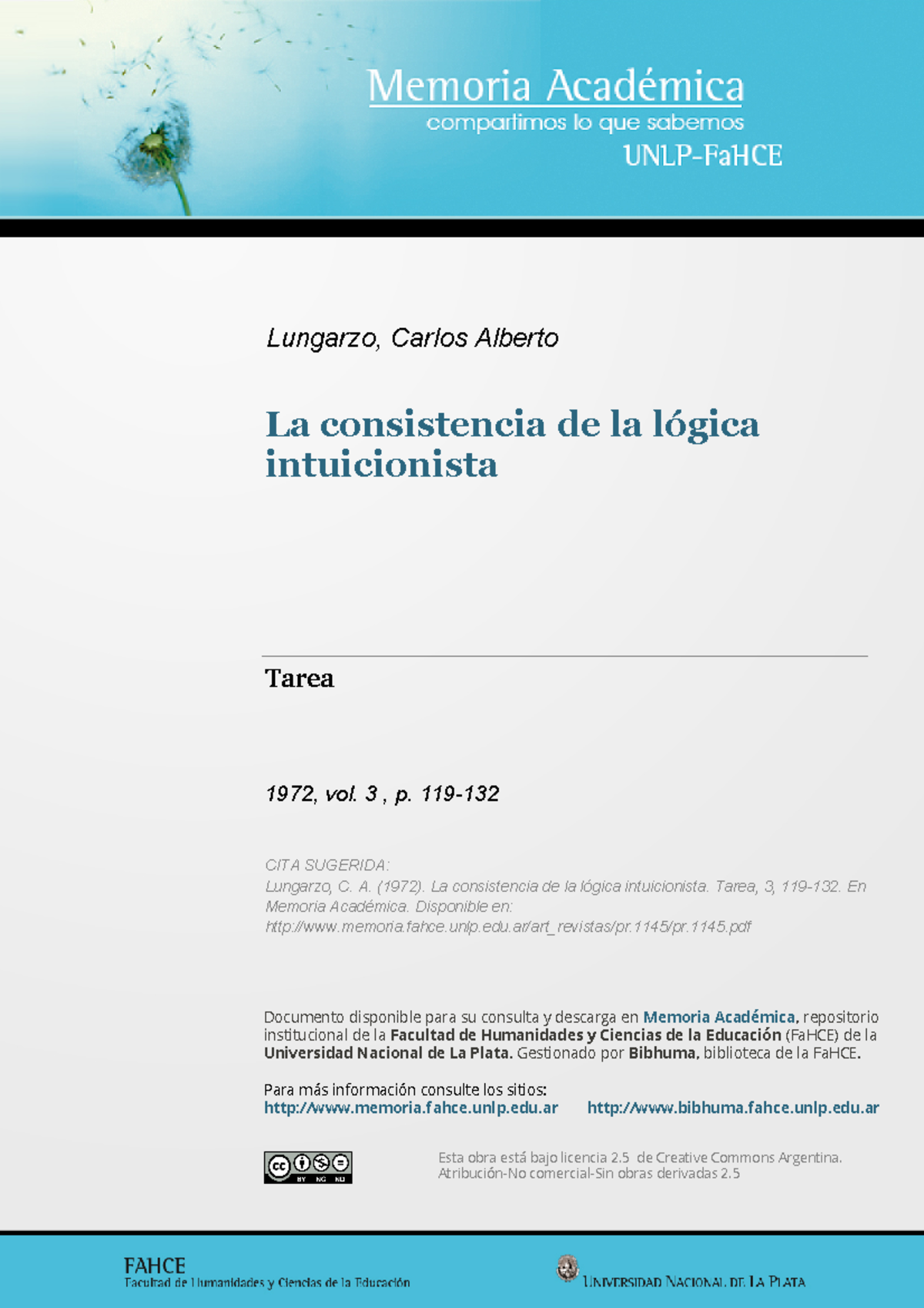 Logica intuicionista - Esta obra está bajo licencia 2 de Creative ...