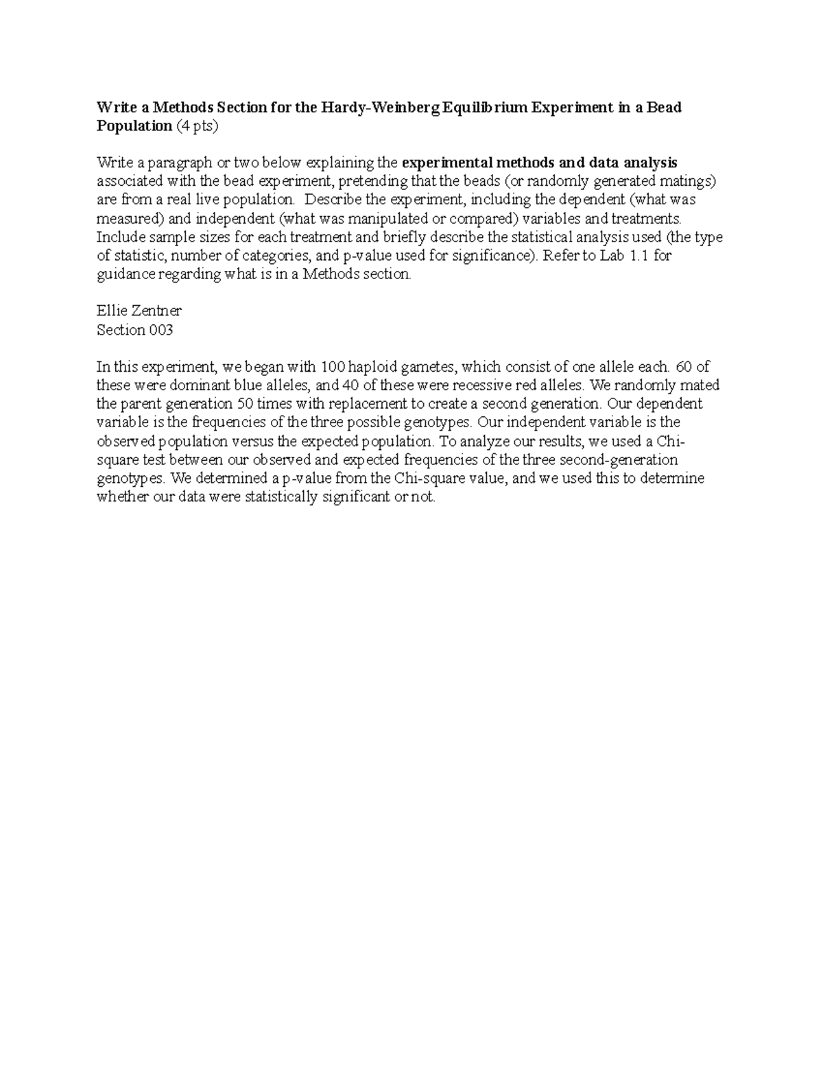 Lab 2 - Scientific Writing Assignment (Methods) - Write a Methods ...