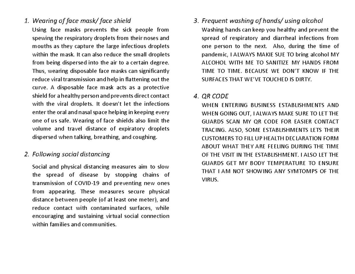 covid 19 notes and preventions and pathogenesis - Environmental Science ...