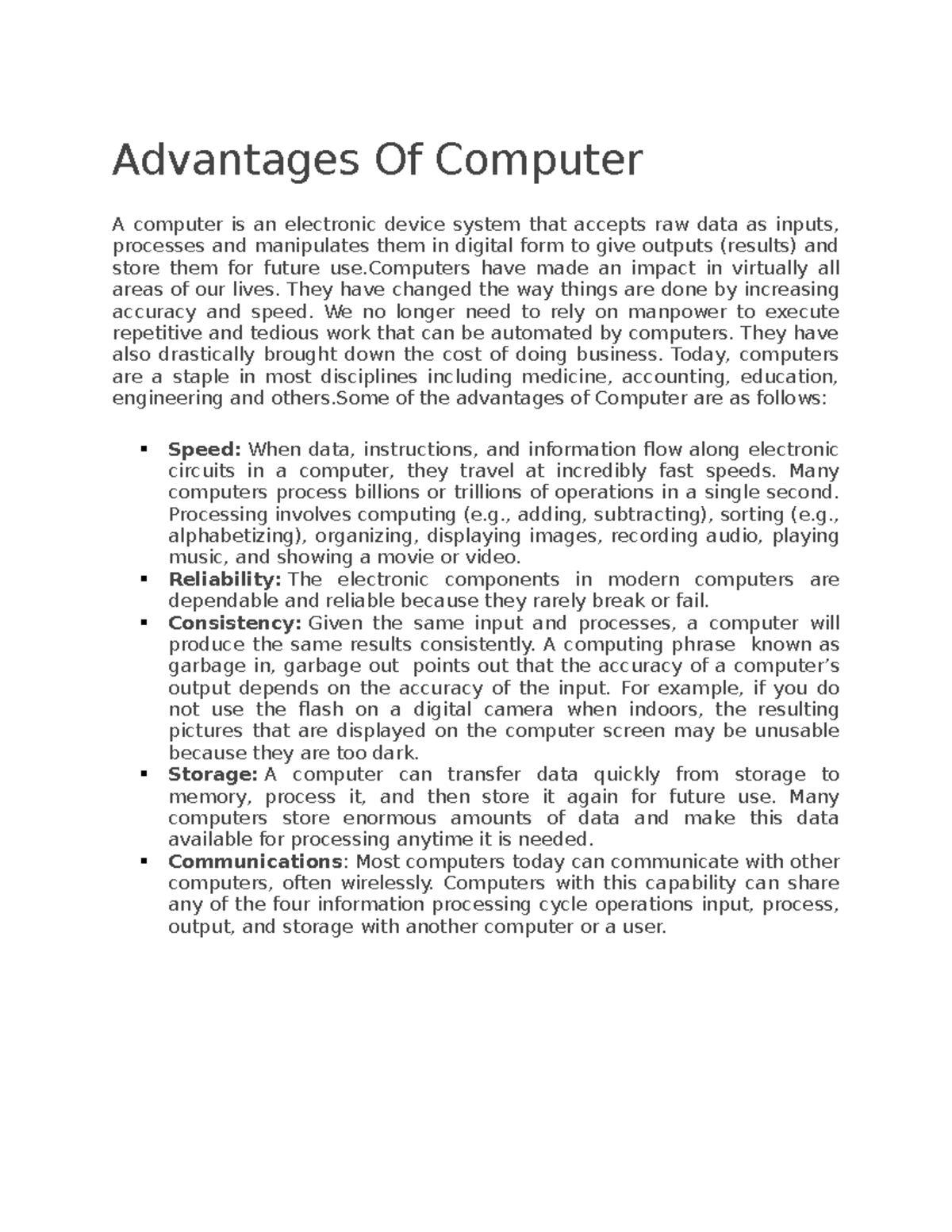 Advantages Of Computer - They have changed the way things are done by ...