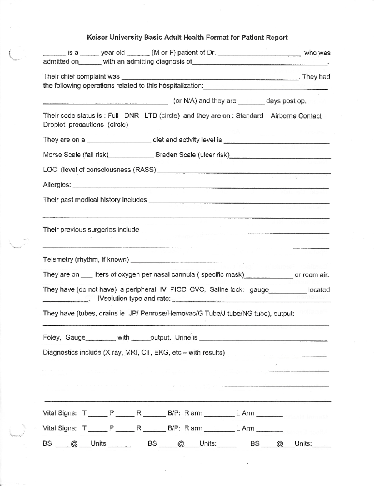 Head-to-Toe and Lab Values Interpretation - I‘m-1 Keiser University ...