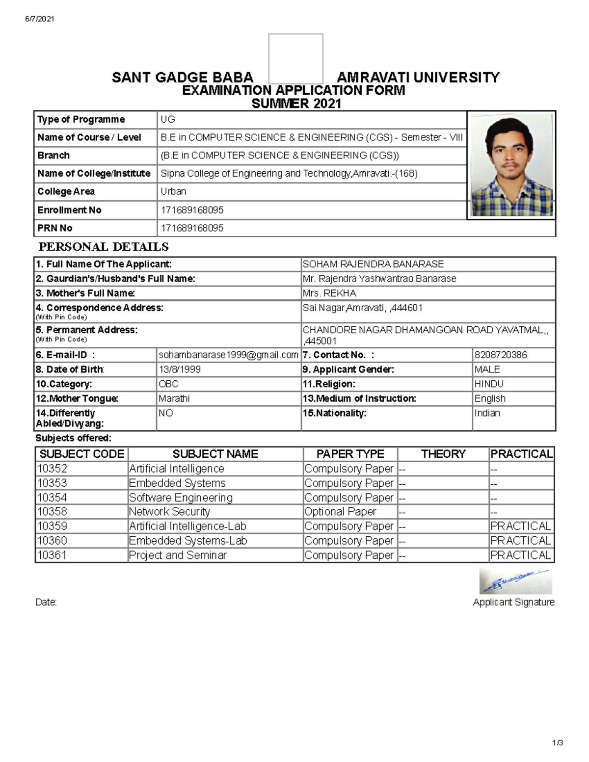 Paper 8sem - exam - 6/7/ 1/ SANT GADGE BABA AMRAVATI UNIVERSITY ...
