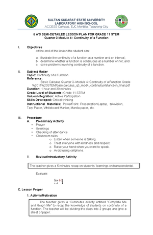 5A's LP Bolivar 11 Humss - SULTAN KUDARAT STATE UNIVERSITY LABORATORY HIGH SCHOOL ACCESS Campus ...