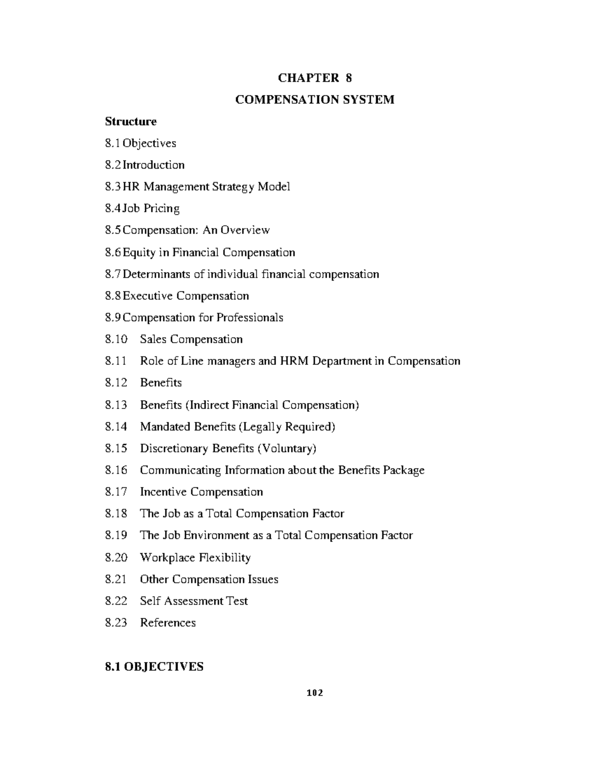 Chapter 8 Compensation System - CHAPTER 8 COMPENSATION SYSTEM Structure 8 Objectives 8 ...