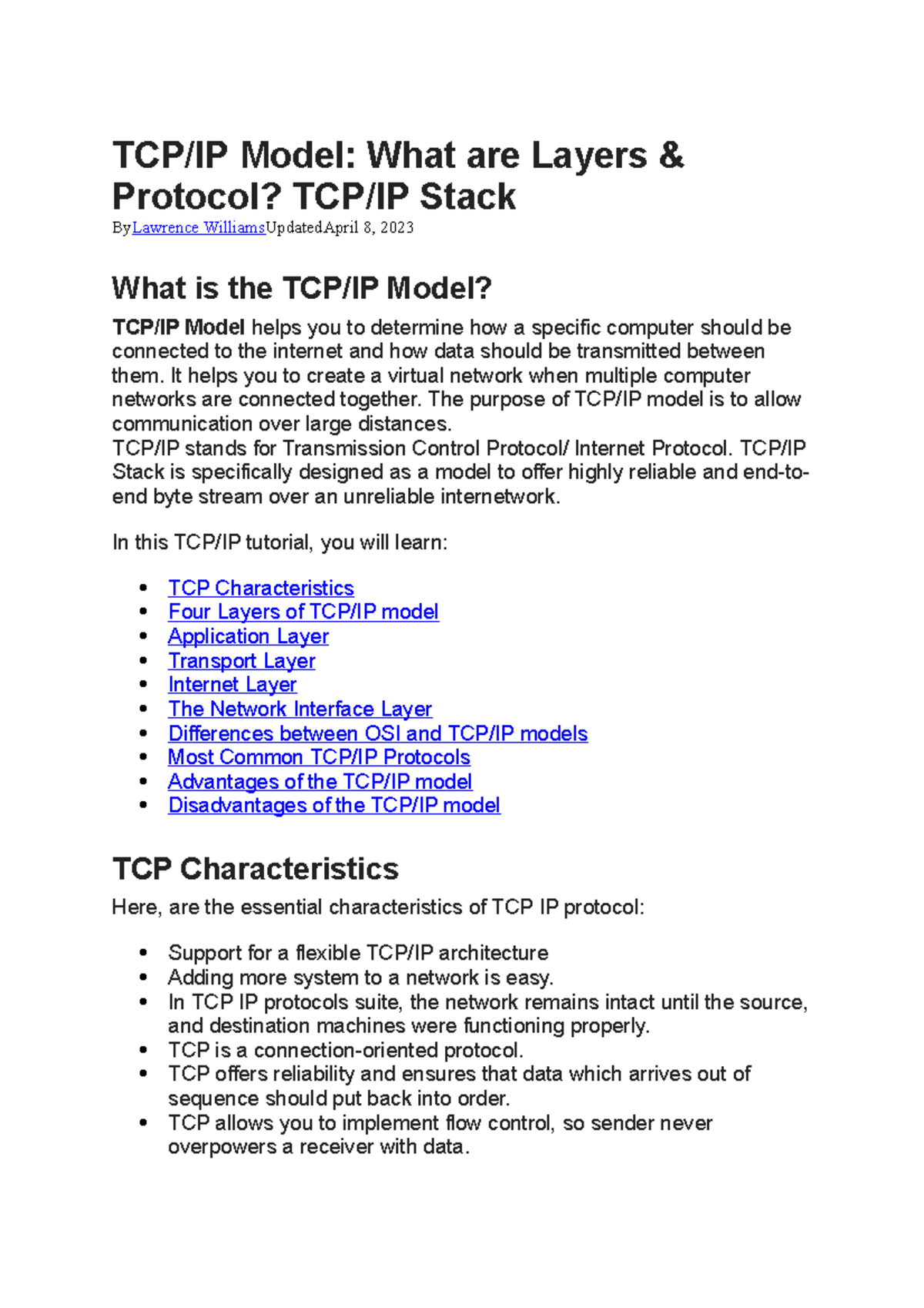 TCP - TCP - TCP/IP Model: What are Layers & Protocol? TCP/IP Stack ...