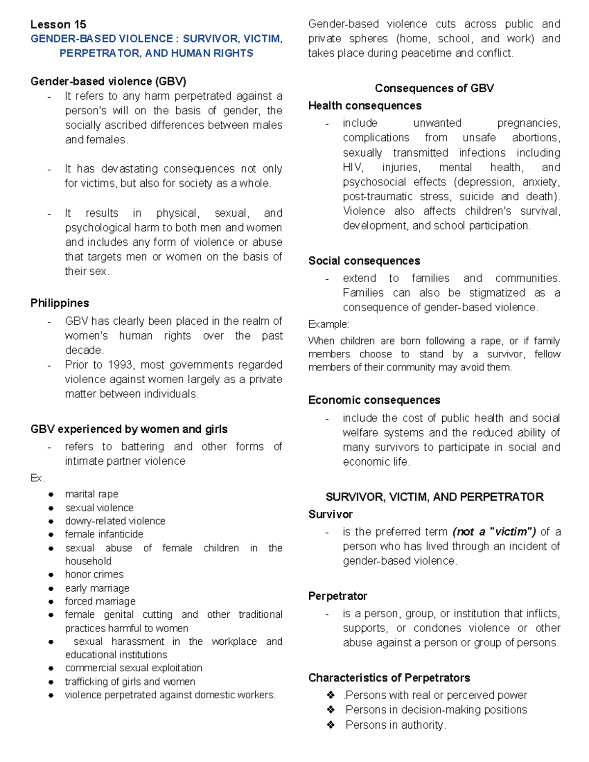 Survivor Victim Perpetrator Human Rights Power Use of Force and Consent ...