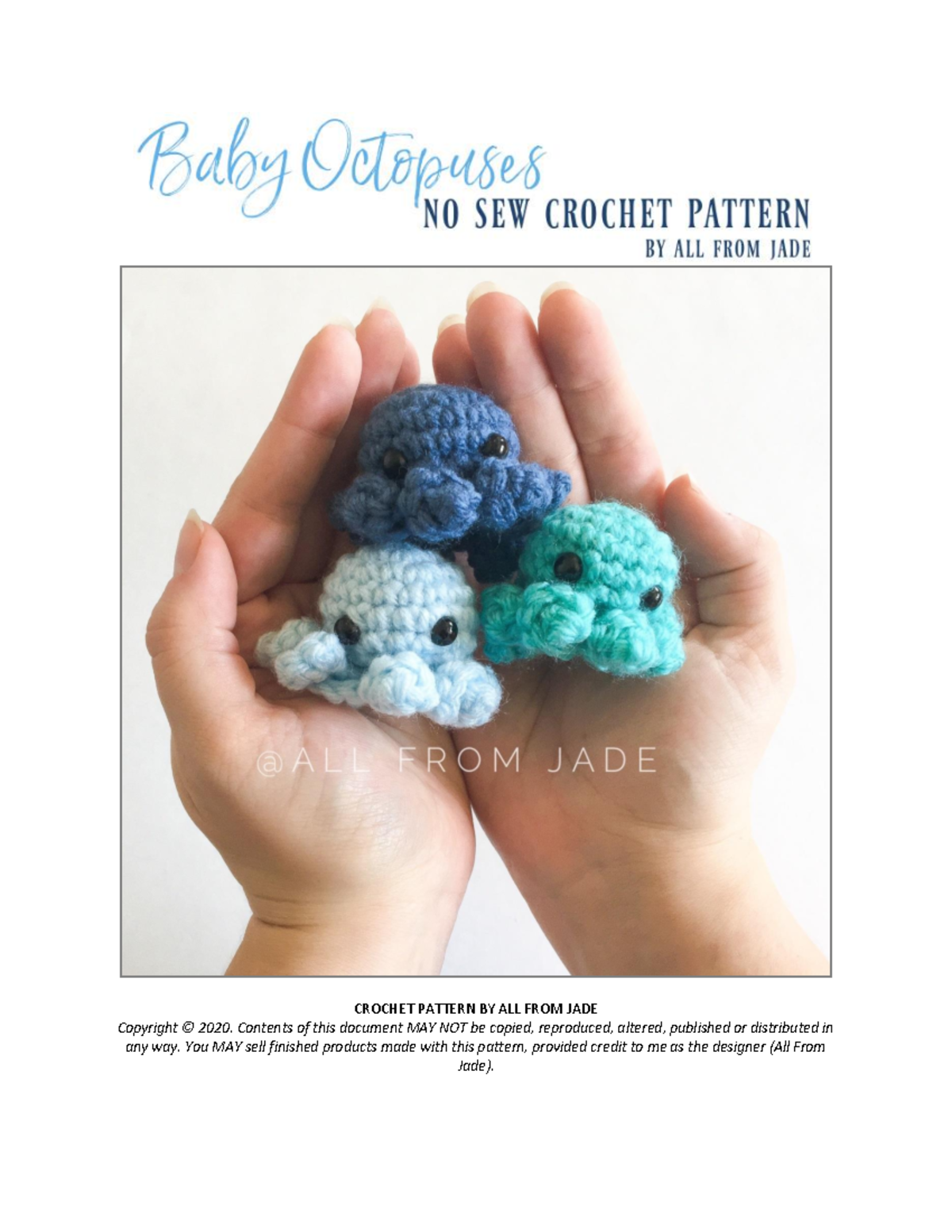 All From Jade EN 045 Octopus babies - CROCHET PATTERN BY ALL FROM JADE ...
