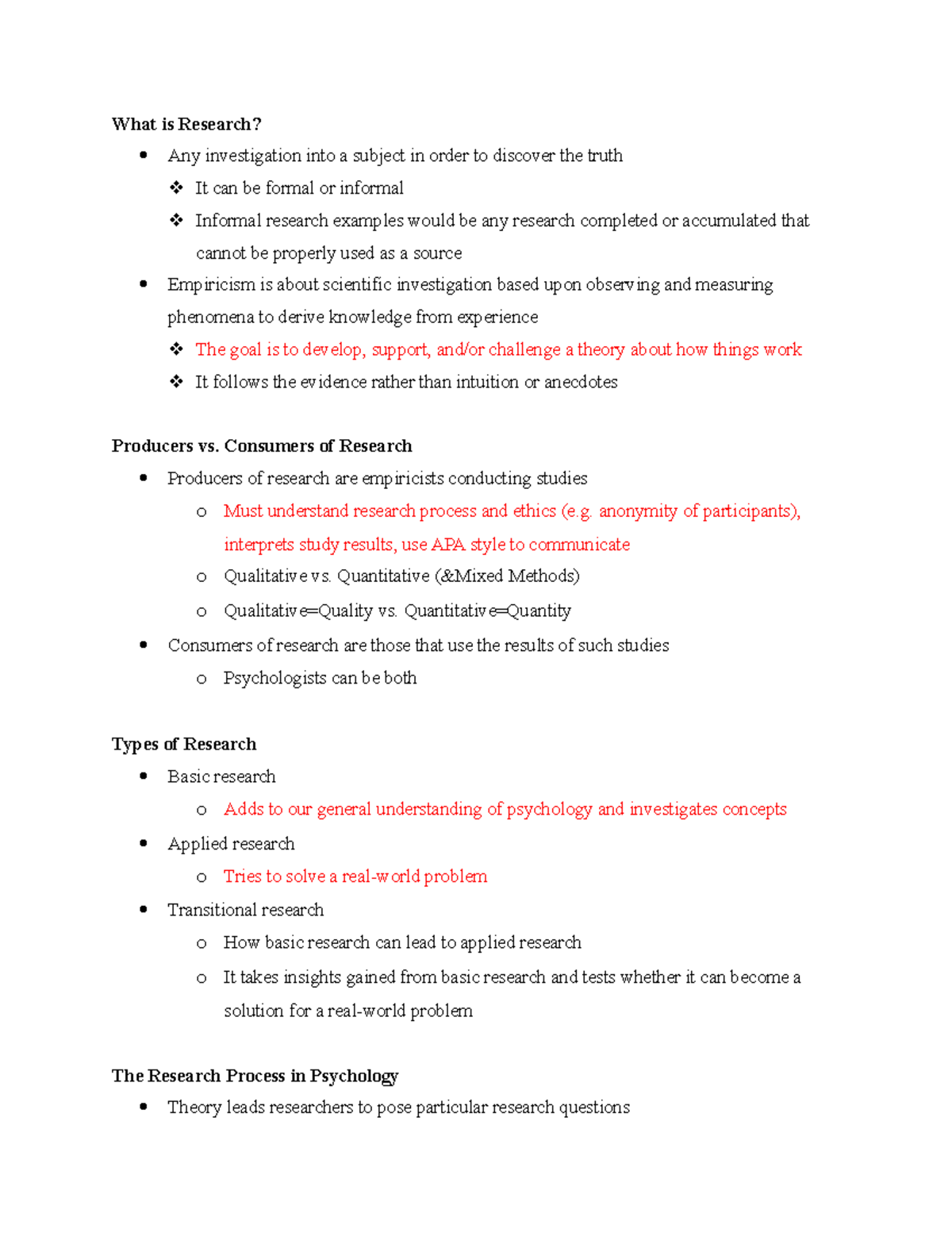 Intro - Lecture notes 1 - What is Research? Any investigation into a ...