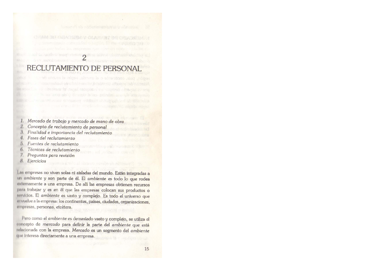 Gesti n de Recursos - Capitulo 2 - 2 RECLUTAMIENTO DE PERSONAL 1. Mercado de trabajo y mercado ...