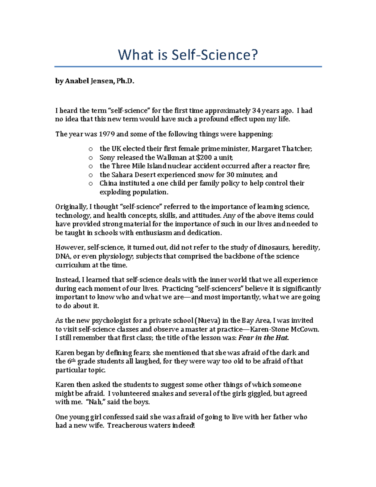 What is Self Science - What is scientific self? this is the study where ...